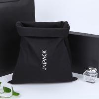 China Custom Logo Black Cotton Twill Drawstring Dust Bag 8x10 Inch for Shoe Clothing Storage for sale