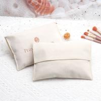 China Natural Cotton Canvas Envelope Pillow Pouch Dustproof Bag with Flap 40x50cm for sale