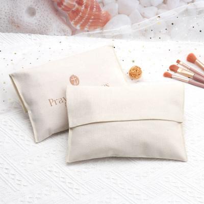 China Natural Cotton Canvas Envelope Pillow Pouch Dustproof Bag with Flap 40x50cm for sale
