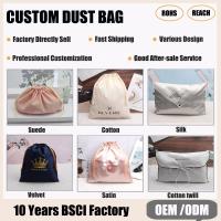 China Organic Cotton Linen Envelope Dust Bag with Ribbon 30x40cm Portable Storage Pouch for sale