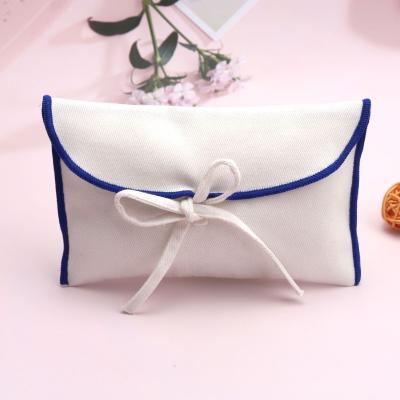 China Custom Logo Printed Cotton Twill Envelope Pouch Cosmetic Wallet Packaging 500m Minimum for sale