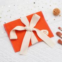 China Custom Logo Printed Orange 8oz Canvas Perfume Bag Cotton Envelope Dust Packing Pouch for sale