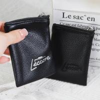 China Customized Pu Leather Zipper Bag Waterproof Screen Printing Logo 4x6 Inch Pouch for sale