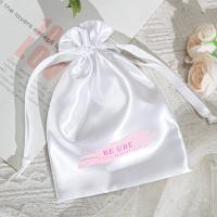 China Custom Logo Satin Drawstring Bags for Hair Bundles Packaging 8x10 Inch for sale