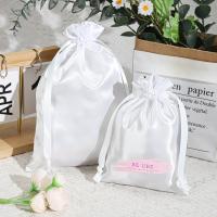 China Custom Logo Satin Drawstring Bags for Hair Bundles Packaging 8x10 Inch for sale