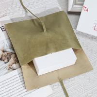China Custom Suede Envelope Gift Bag 20x15cm with Logo High End Flap Packaging Pouch for sale