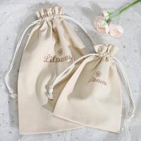 China Custom Cotton Linen Drawstring Pouch 10x15cm Eco Friendly Jewelry Dust Bag with Screen Logo for sale
