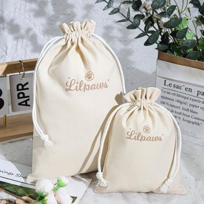 China Custom Cotton Linen Drawstring Pouch 10x15cm Eco Friendly Jewelry Dust Bag with Screen Logo for sale