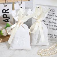 China Custom Cotton Linen Drawstring Pouch 10x15cm for Jewelry Gift Packaging with Embroidery Logo for sale