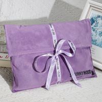 China Custom Suede Envelope Gift Bag 35x30cm with Logo High End Flap Packaging Pouch for sale