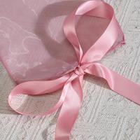 China Custom Pink Organza Gift Pouch with Satin Ribbon Bow 10x15cm Eco-Friendly Packaging Bag for sale