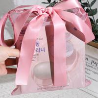 China Custom Pink Organza Gift Pouch with Satin Ribbon Bow 10x15cm Eco-Friendly Packaging Bag for sale