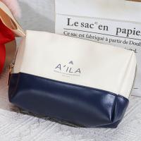 China Custom Embossed PU Leather Cosmetic Zipper Bag Waterproof 4x6 Inch Logo Printing for sale