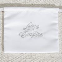China White Satin Drawstring Dust Bag 20x25cm Custom Embroidery Logo Cosmetic Perfume Packing Pouch for sale