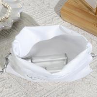 China White Satin Drawstring Dust Bag 20x25cm Custom Embroidery Logo Cosmetic Perfume Packing Pouch for sale