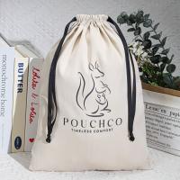 China Custom Cotton Twill Drawstring Dust Pouch 20x30cm Large Capacity Storage Bag for Shoes Clothing for sale