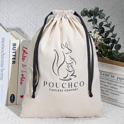 China Custom Cotton Twill Drawstring Dust Pouch 20x30cm Large Capacity Storage Bag for Shoes Clothing for sale