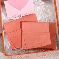 China Orange Velvet Jewelry Pouch 12x10 cm with Emboss Logo Custom Suede Gift Envelope Bag for sale