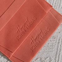 China Orange Velvet Jewelry Pouch 12x10 cm with Emboss Logo Custom Suede Gift Envelope Bag for sale