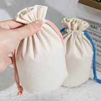 China Custom Logo Cotton Twill Drawstring Pouch 4x6 inch Dust Bag for Perfume Candle Storage for sale