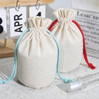 China Custom Logo Cotton Twill Drawstring Pouch 4x6 inch Dust Bag for Perfume Candle Storage for sale