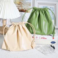 China Custom Pu Leather Drawstring Storage Pouch 8x6 Inch Waterproof Cosmetic Bag for sale