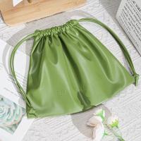 China Custom Pu Leather Drawstring Storage Pouch 8x6 Inch Waterproof Cosmetic Bag for sale