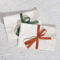 China Custom Cotton Canvas Envelope Pouch 4x6 inch Organic Cosmetic Storage Bag with Bow for sale