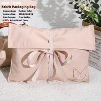 China Custom Recyclable Cotton Twill Envelope Bag with Ribbon String 8x10 Inch for Clothes Storage for sale
