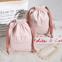 China Luxury Microfiber Jewelry Drawstring Packaging Bag Custom Emboss Logo Microfiber Accessories Gift Drawstring Pouch for sale