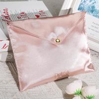 China Custom Satin Cosmetic Perfume Pouch Luxury Envelope Gift Bag 20x15cm for sale