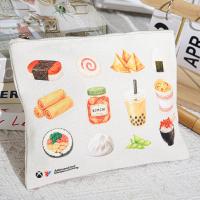 China Custom Printed Canvas Cosmetic Zipper Pouch 8oz Organic Natural Makeup Brush Storage Bag 10x15cm for sale