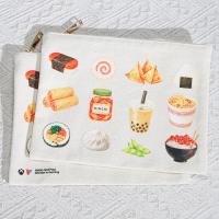 China Custom Printed Canvas Cosmetic Zipper Pouch 8oz Organic Natural Makeup Brush Storage Bag 10x15cm for sale