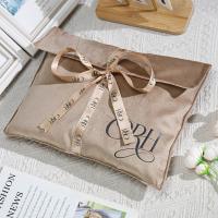China Custom Velvet Garment Pouch with Ribbon 8x10 Inch Logo Printed Gift Envelope Bag for sale