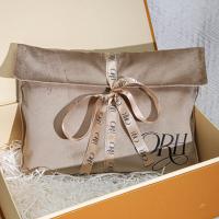 China Custom Velvet Garment Pouch with Ribbon 8x10 Inch Logo Printed Gift Envelope Bag for sale