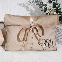 China Custom Velvet Garment Pouch with Ribbon 8x10 Inch Logo Printed Gift Envelope Bag for sale