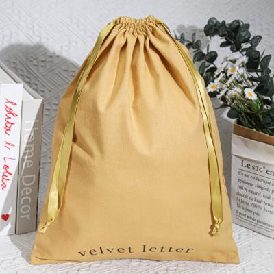 China Eco Friendly Muslin Cotton Drawstring Dust Bag 20x30cm Jewelry Pouch for sale