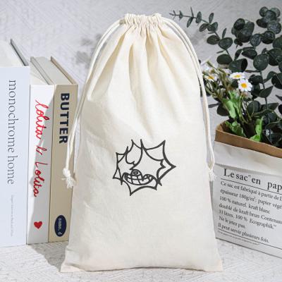 China 100% Cotton Muslin Drawstring Dust Bag for Skincare Storage Custom Logo 20x30cm for sale