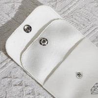 China Custom Velvet Jewelry Envelope Pouch 4x6 Inch High End White Gift Bag with Button for sale