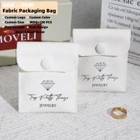 China Custom Velvet Jewelry Envelope Pouch 4x6 Inch High End White Gift Bag with Button for sale