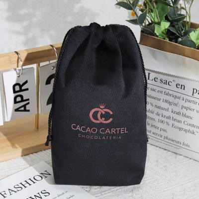 China Custom Velvet Drawstring Storage Pouch 8x10 Inch Square Bottom with Logo Printing for Shoes Clothing for sale
