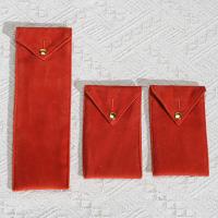 China Custom Logo Suede Envelope Pouch 10x15 cm for Jewelry Glasses Storage Bag with Button for sale