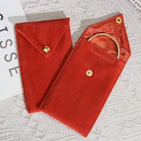 China Custom Logo Suede Envelope Pouch 10x15 cm for Jewelry Glasses Storage Bag with Button for sale