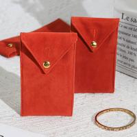 China Custom Logo Suede Envelope Pouch 10x15 cm for Jewelry Glasses Storage Bag with Button for sale