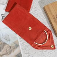 China Custom Logo Suede Envelope Pouch 10x15 cm for Jewelry Glasses Storage Bag with Button for sale