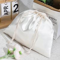 China Custom Satin Drawstring Dust Bag 4x6 Inch White Faux Silk Storage Pouch for Handbags Jewelry for sale