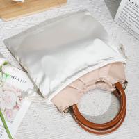 China Custom Satin Drawstring Dust Bag 4x6 Inch White Faux Silk Storage Pouch for Handbags Jewelry for sale