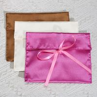 China Custom Luxury Satin Envelope Packing Pouch With Ribbon Bow Free Design Satin Envelope Gift Bag for sale