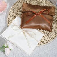 China Custom Luxury Satin Envelope Packing Pouch With Ribbon Bow Free Design Satin Envelope Gift Bag for sale