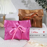 China Custom Luxury Satin Envelope Packing Pouch With Ribbon Bow Free Design Satin Envelope Gift Bag for sale
